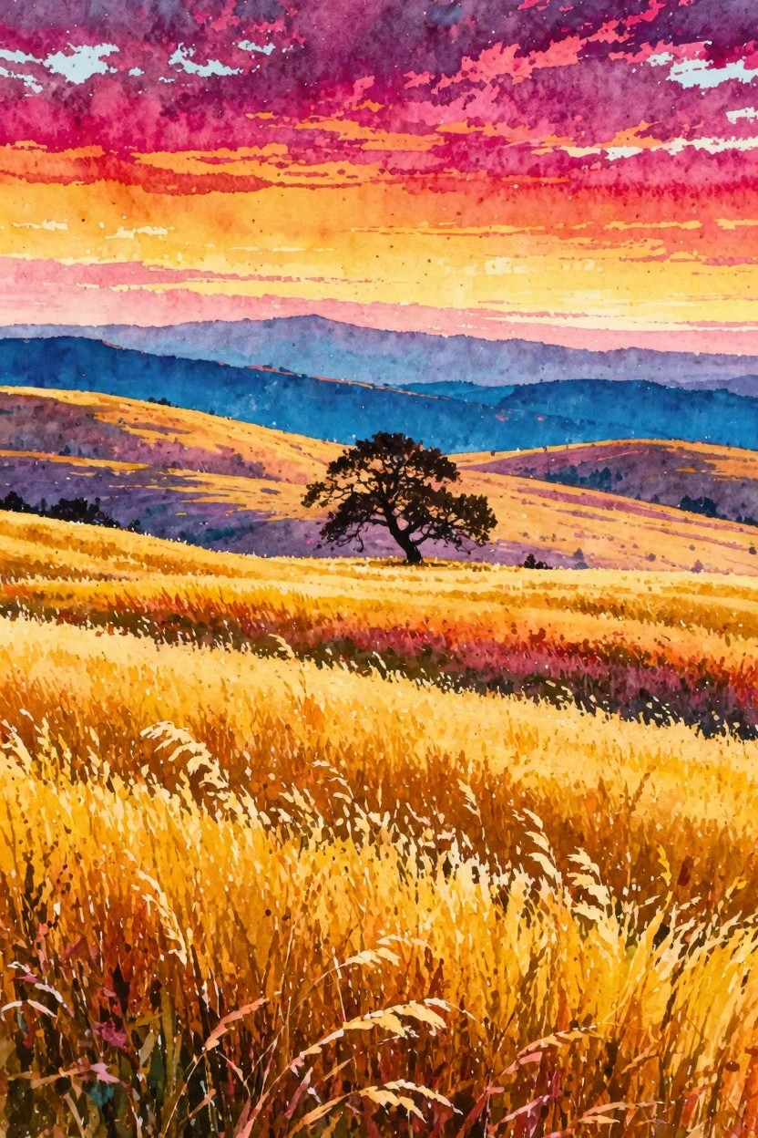 20 Glowing Sunset Landscape Painting Ideas That Build Better Sky Gradients