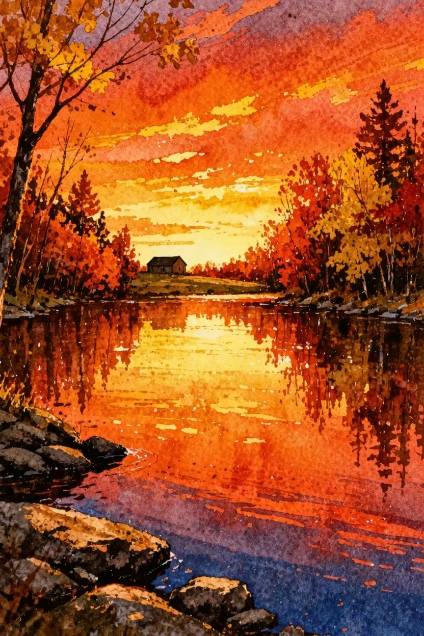 23 Warm Autumn Landscape Painting Ideas For Seasonal Color Practice